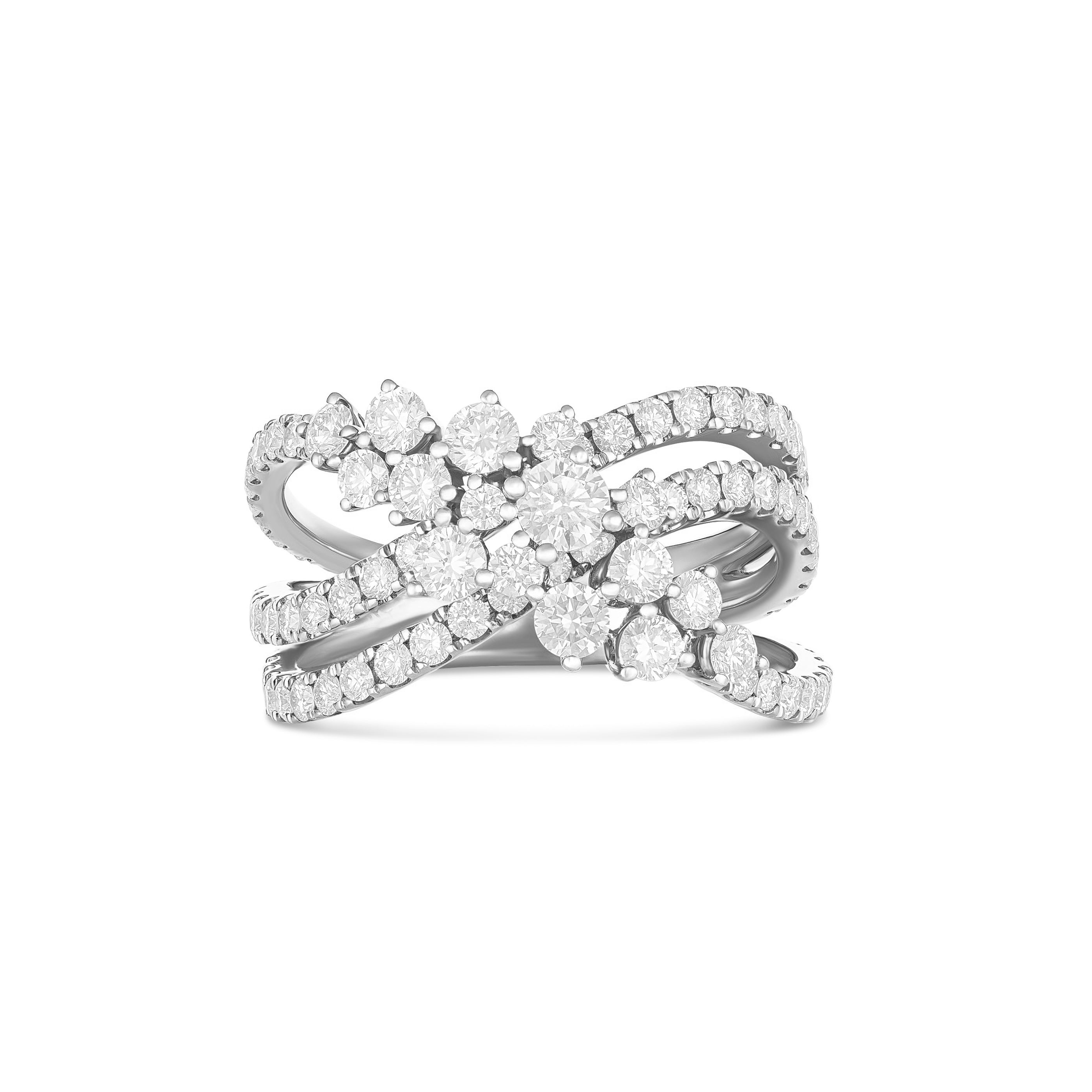 Galaxy Wave Diamond Ring | 18K White Gold - GALAXY-R41893-WG - ANTON ...