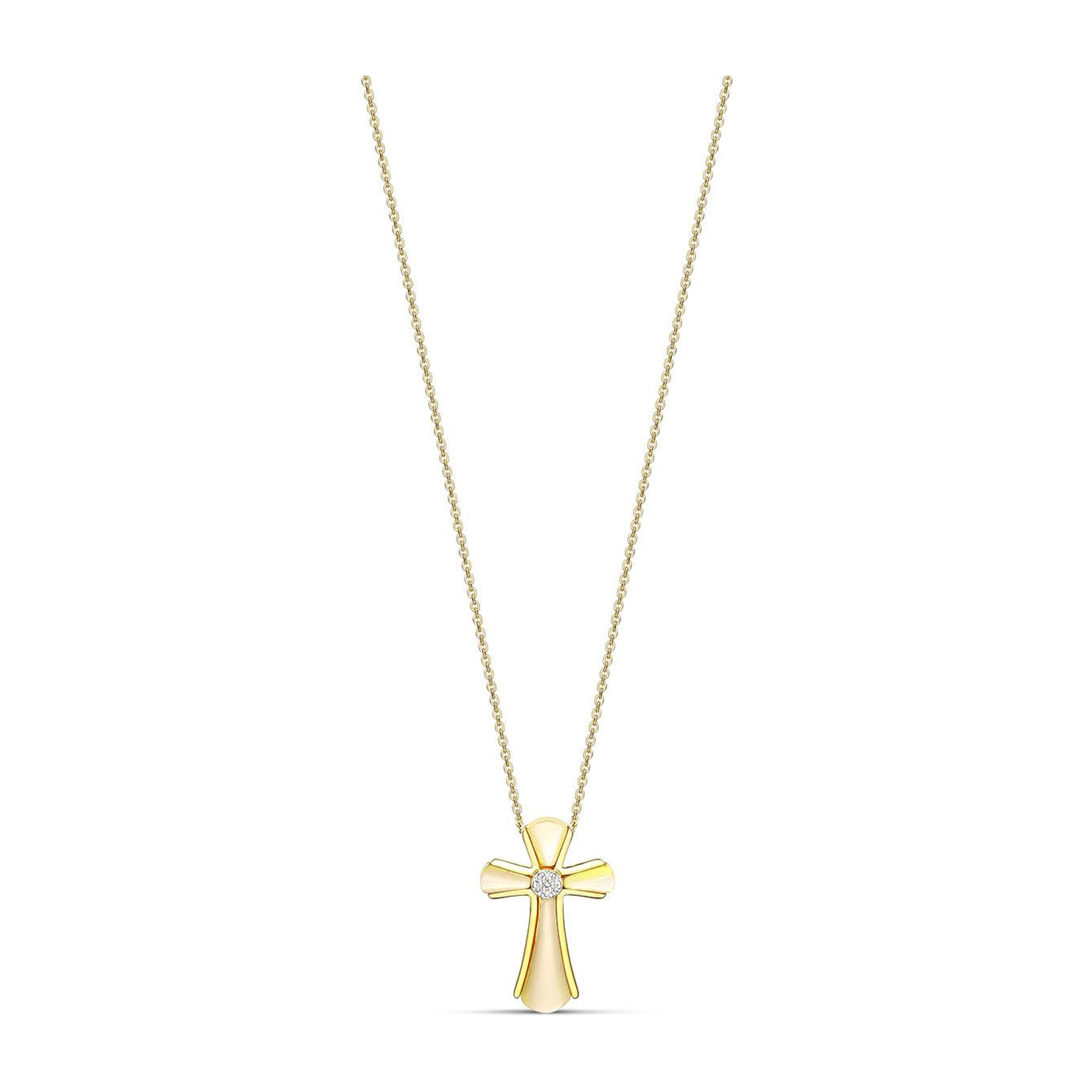 Little Rocks® Cross Pendant Necklace | 18K Yellow Gold - LR-PCROSSPMOP ...
