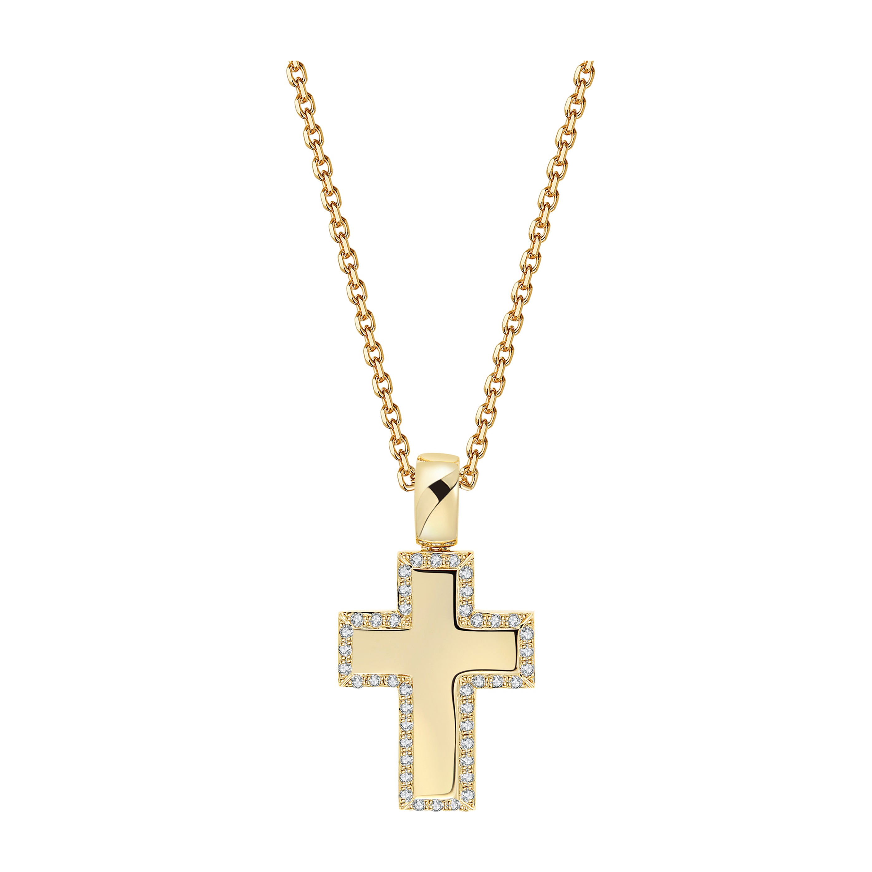 Izzy Diamond Cross Necklace | Yellow Gold – ANTON Jewellery