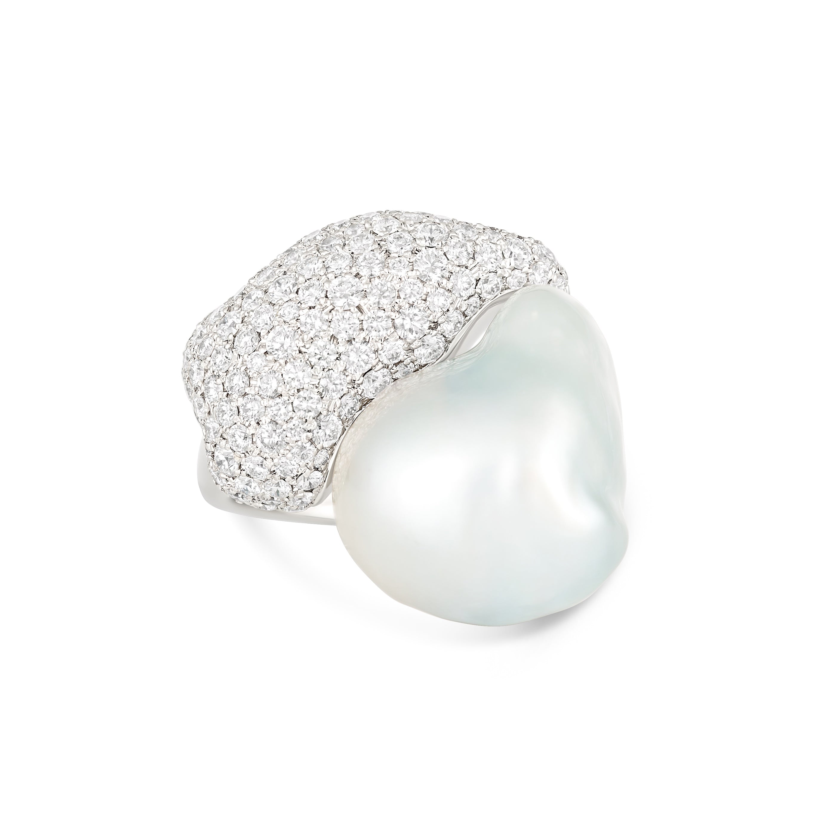 Artisan Raine Baroque South Sea Pearl and Diamond Ring – ANTON Jewellery