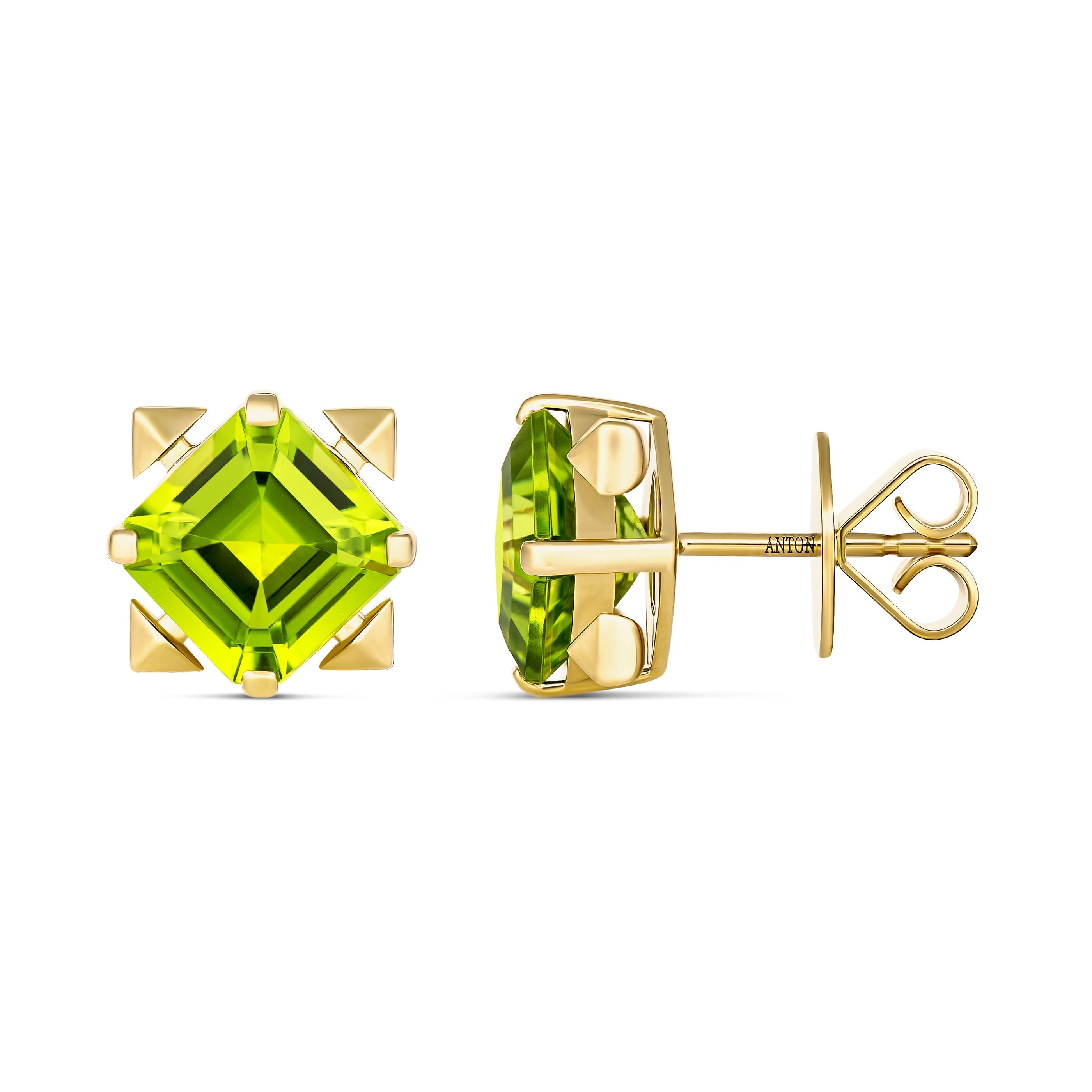 R.08® Vivant Citrine Coloured Gemstone Stud Earrings | 18K Yellow Gold ...