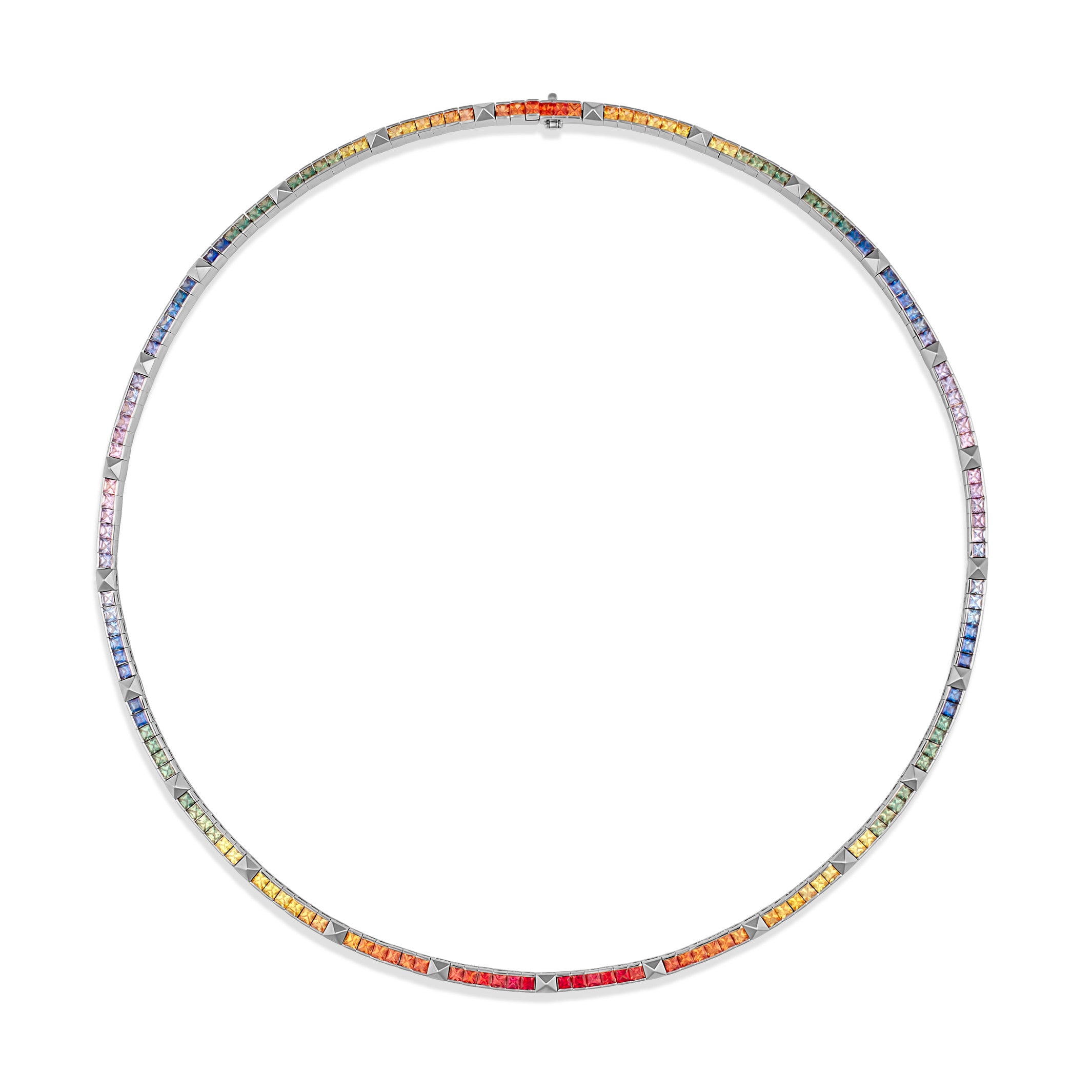 R.08™ Une Rainbow Sapphire Necklace | White Gold – ANTON Jewellery