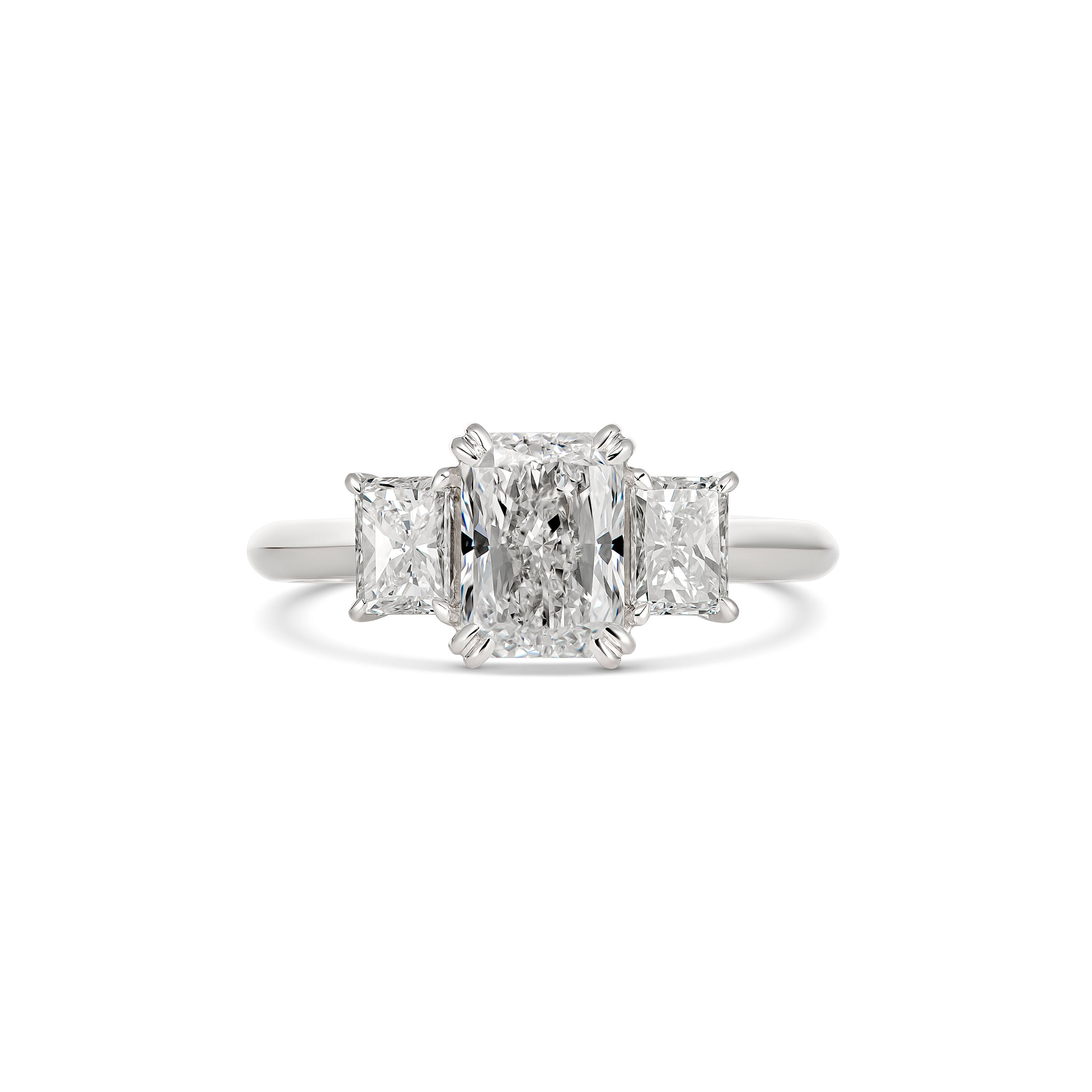Hot Rocks® Marcella Radiant Cut Diamond Engagement Ring | 18K White ...