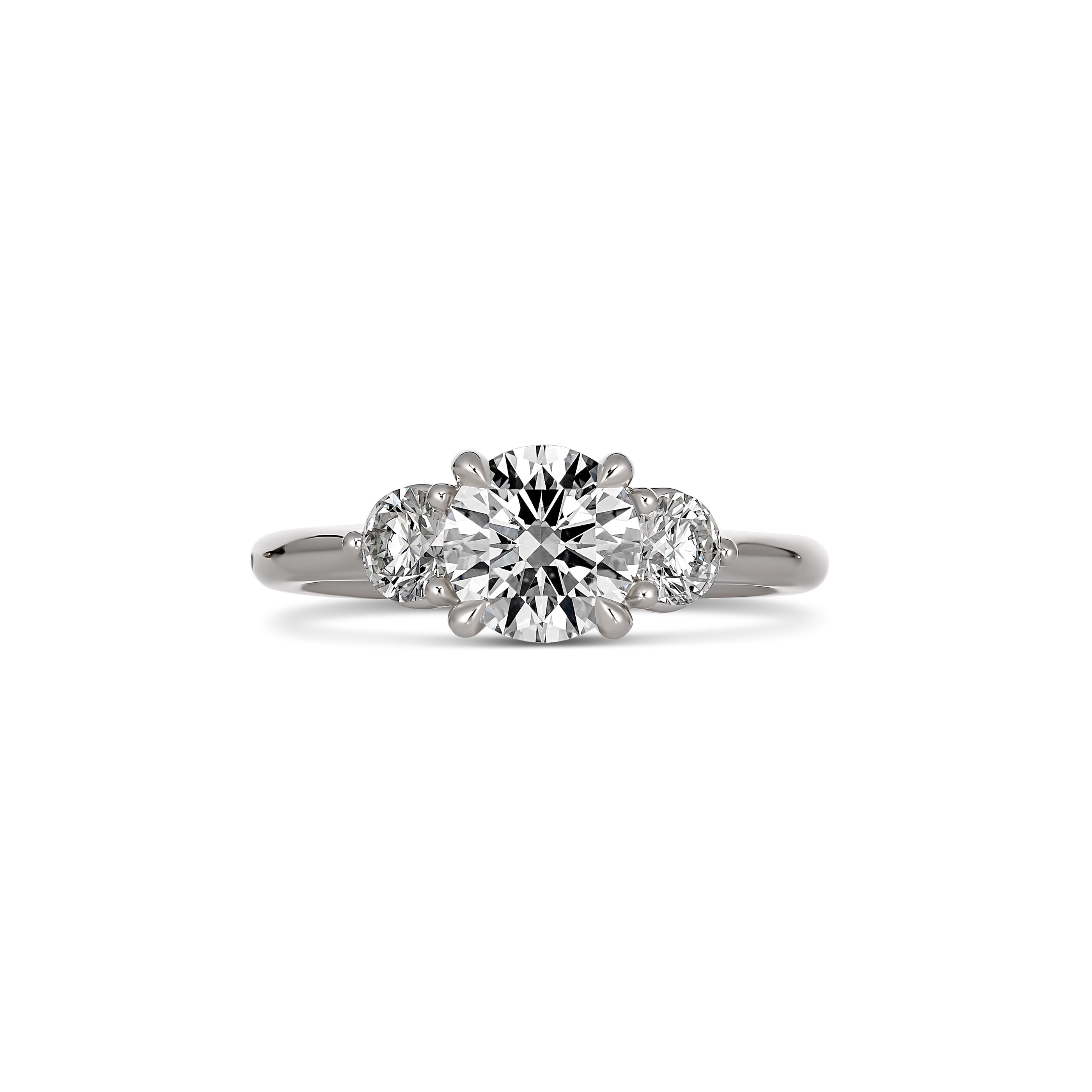 Classic Marcella Round Brilliant Cut Diamond Engagement Ring | Platinum ...