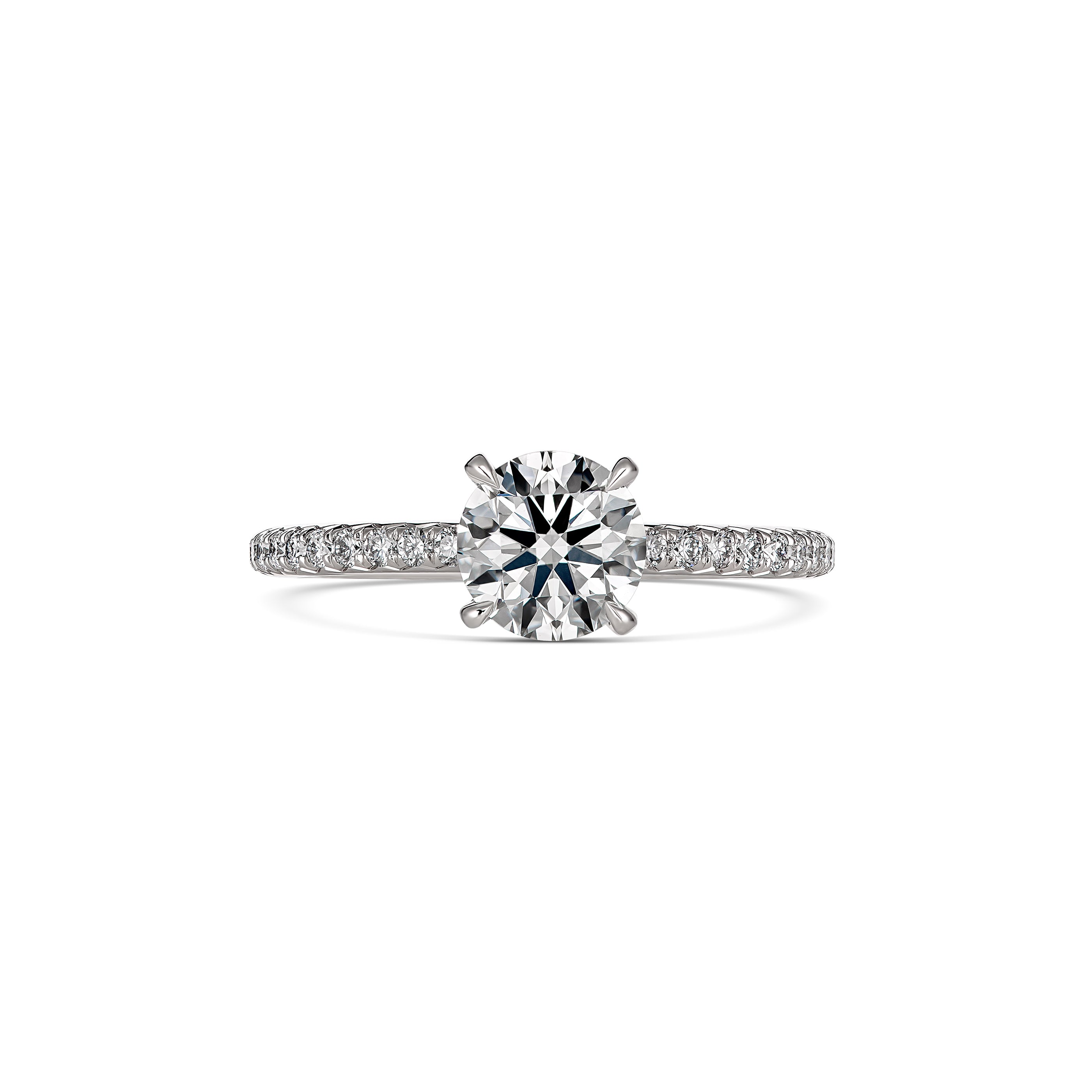 Classic Engagement Round Brilliant Cut Diamond Ring | Platinum – ANTON ...