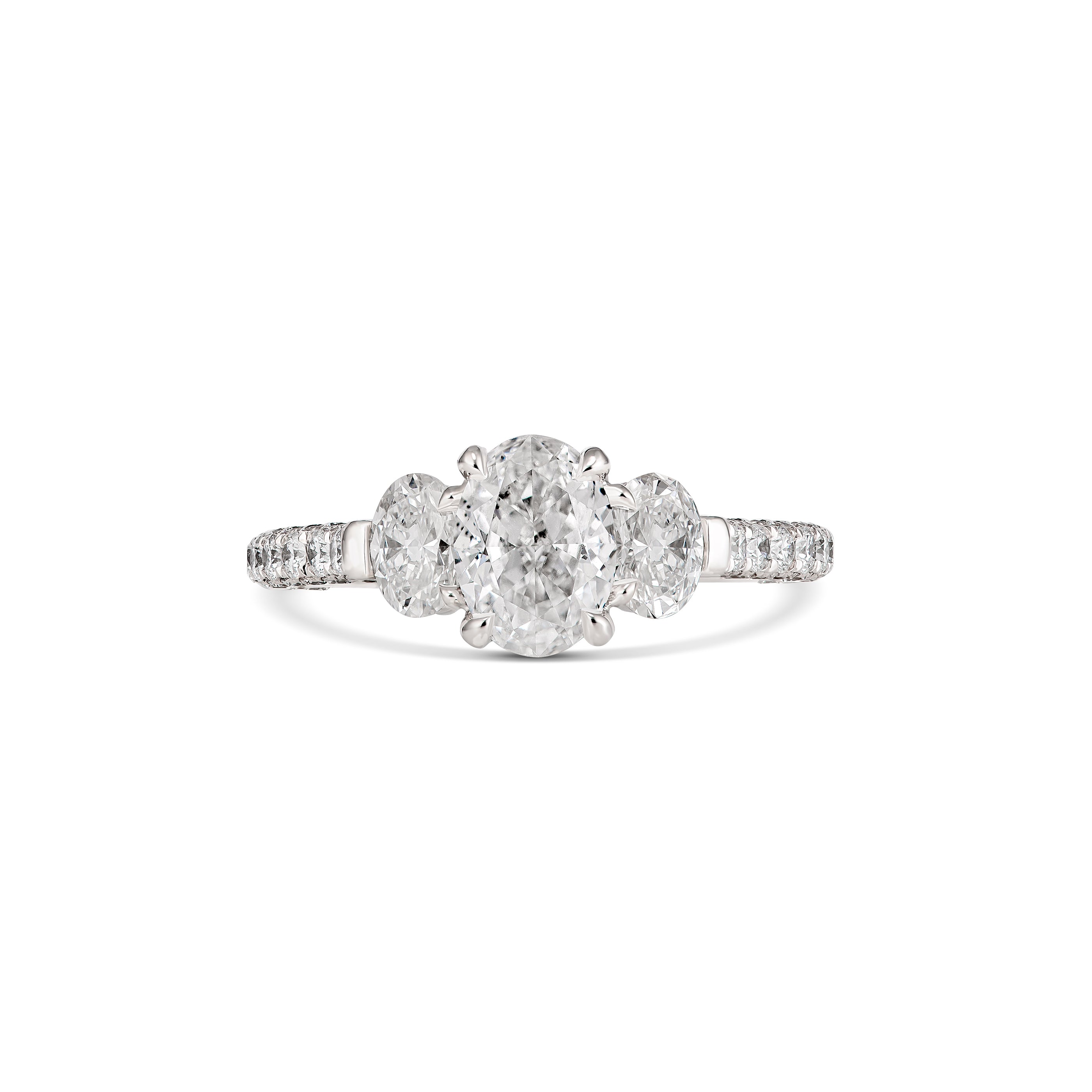 Classic Marcella Oval Cut Diamond Engagement Ring | Platinum – ANTON ...