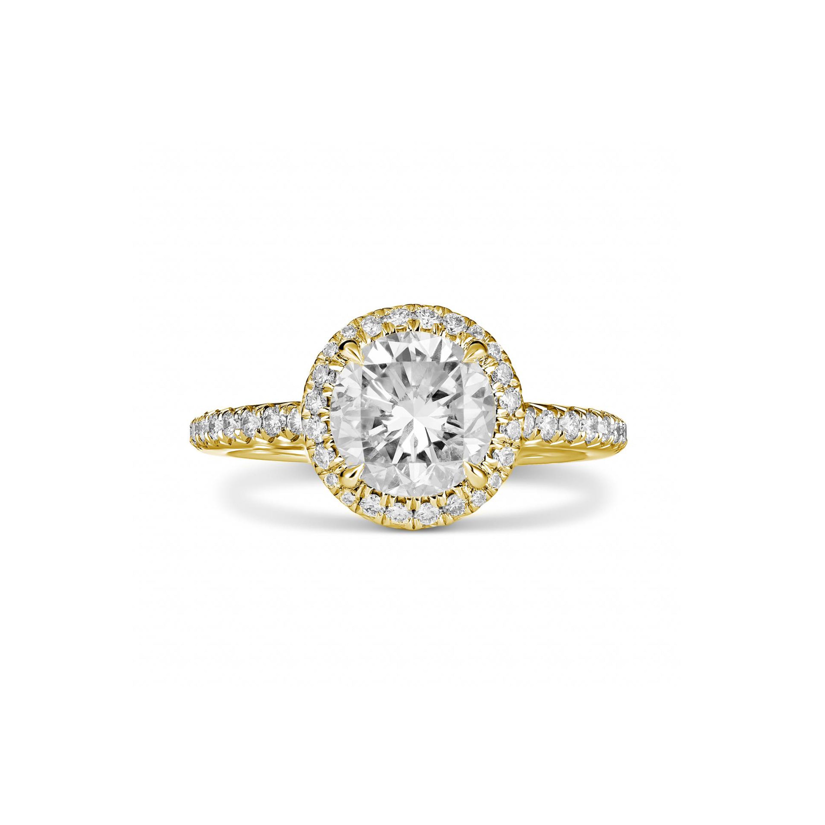Classic Minelli Round Brilliant Cut Diamond Engagement Ring | 18K ...