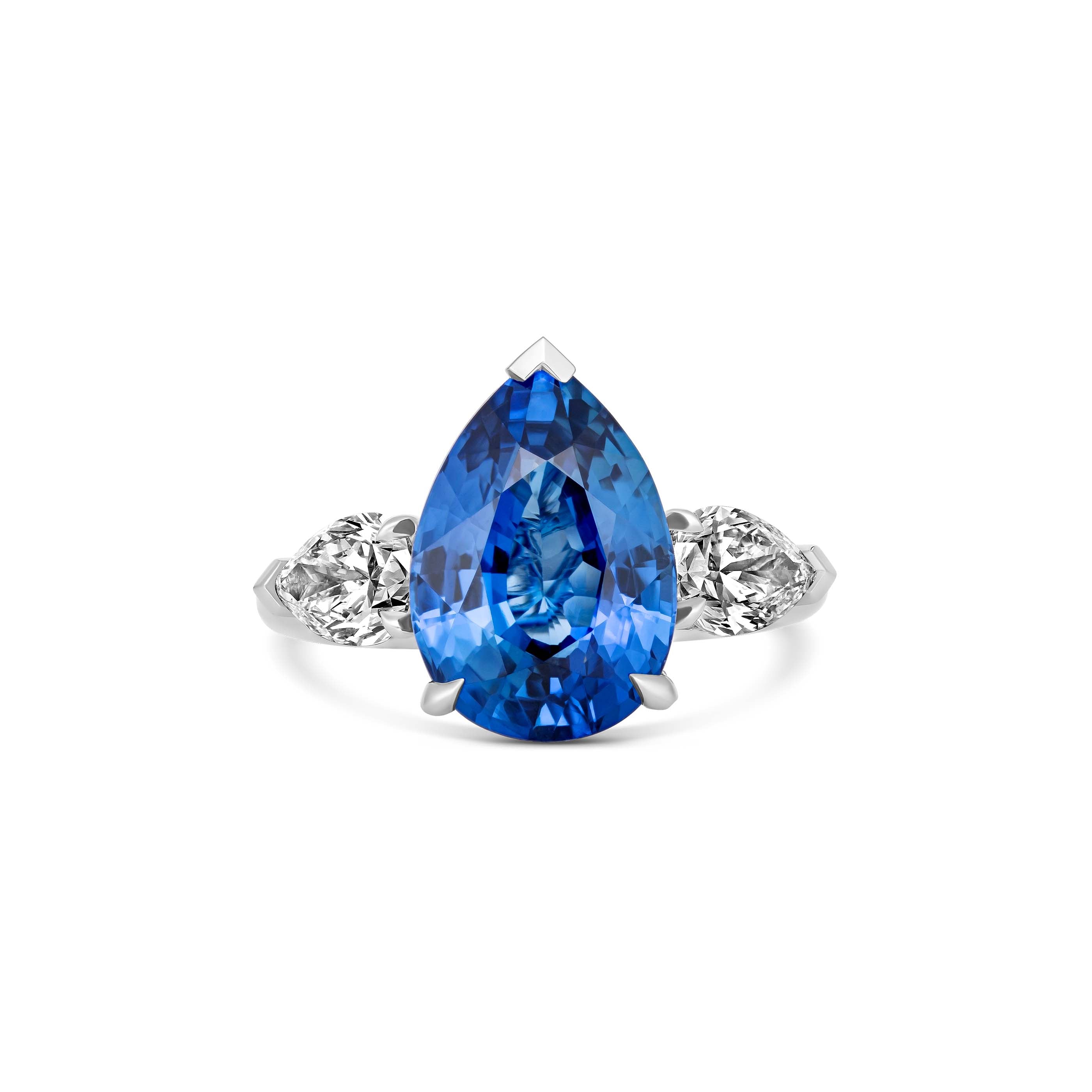 Regal Collection® Amalia Pear Cut Sapphire and Diamond Ring | Platinum ...