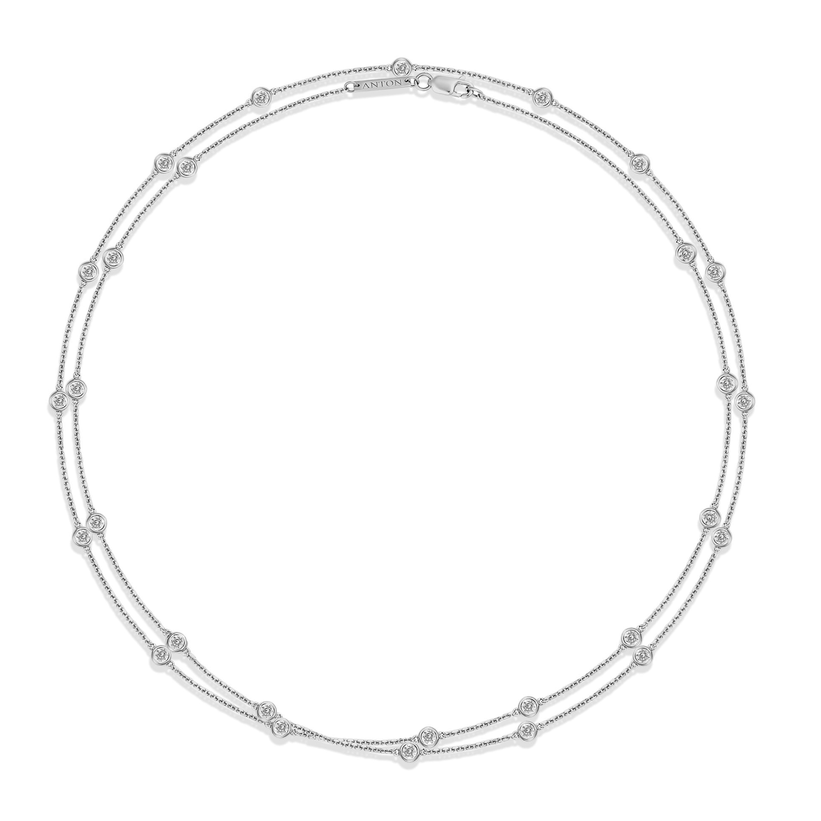 Capri Dreaming® Dot Chain 1.55CT Long Necklace | 18K White Gold - CAPRI ...