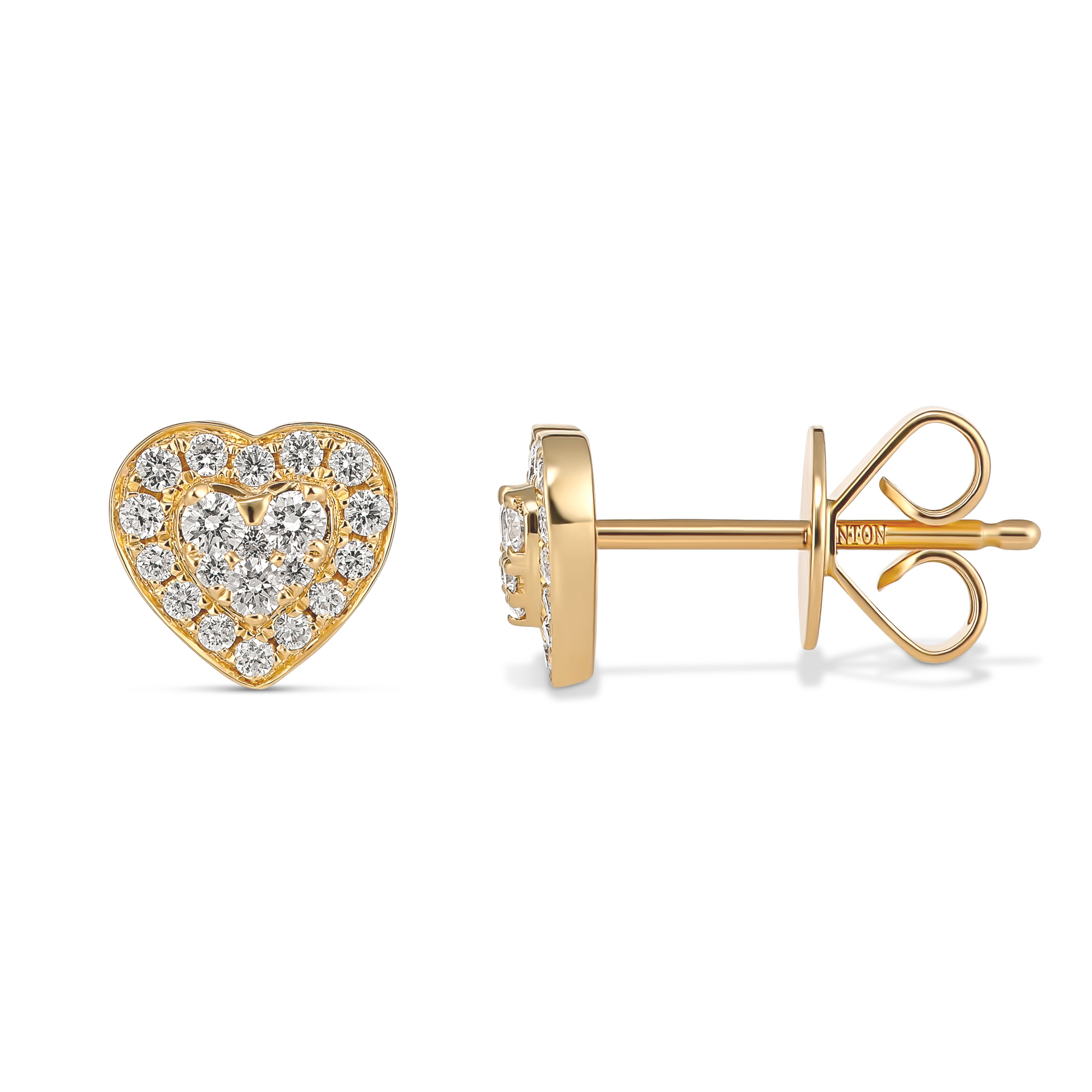 Promise Mini Heart Diamond Studs | Yellow Gold - PROMISE-EH34972-YG ...